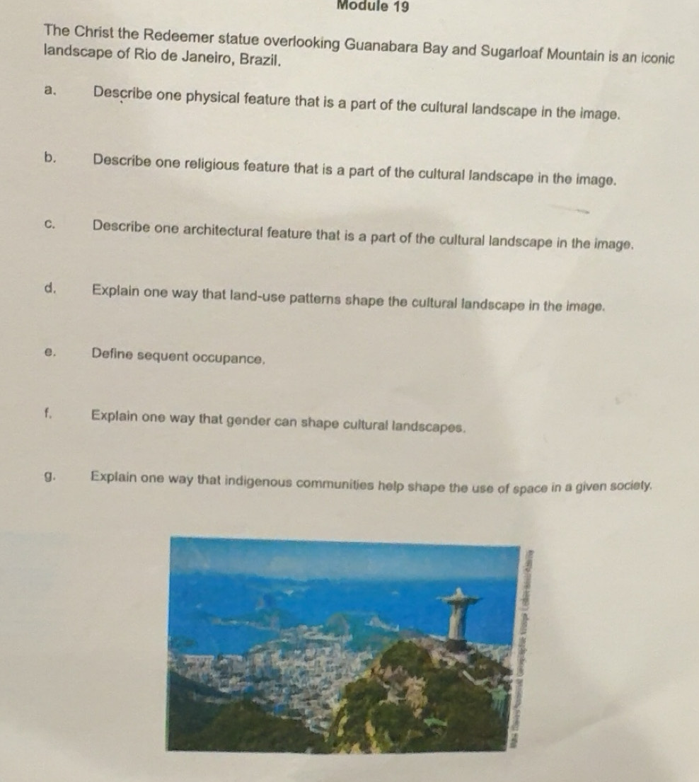Solved: Module 19 The Christ the Redeemer statue overlooking Guanabara ...