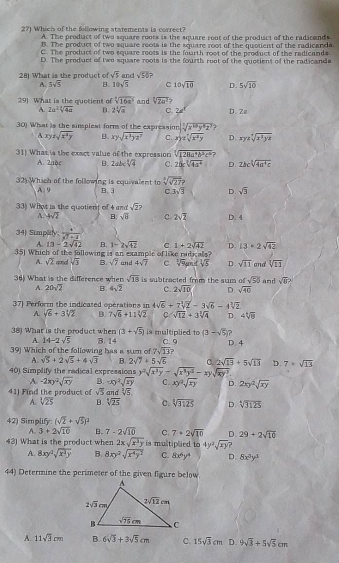 Solved: Which of the following statements is correct? A. The product of ...