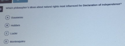 Solved: Which philosopher's ideas about natural rights most influenced ...