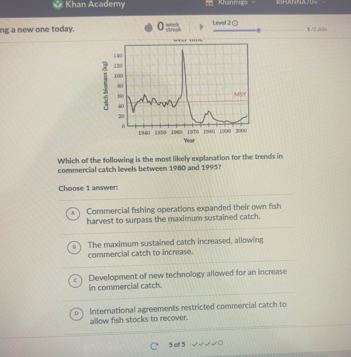 Gelöst:Khan Academy Khanmigo RIHANNA704 0 week Level 2 ④ ng a new one ...
