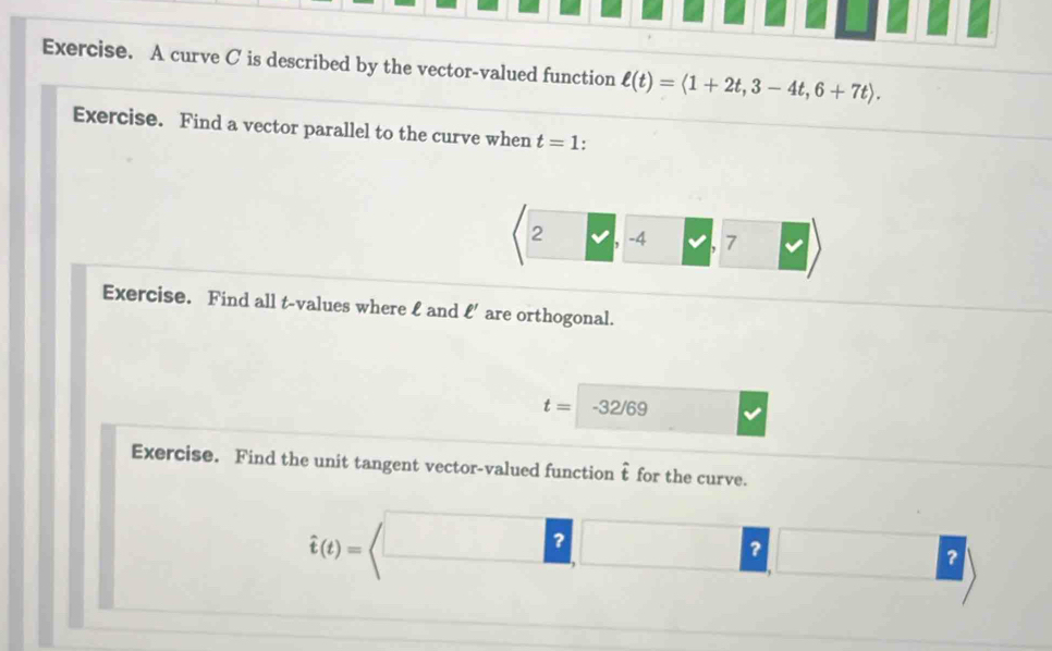 Solved: Exercise. A curve C is described by the vector-valued function ...