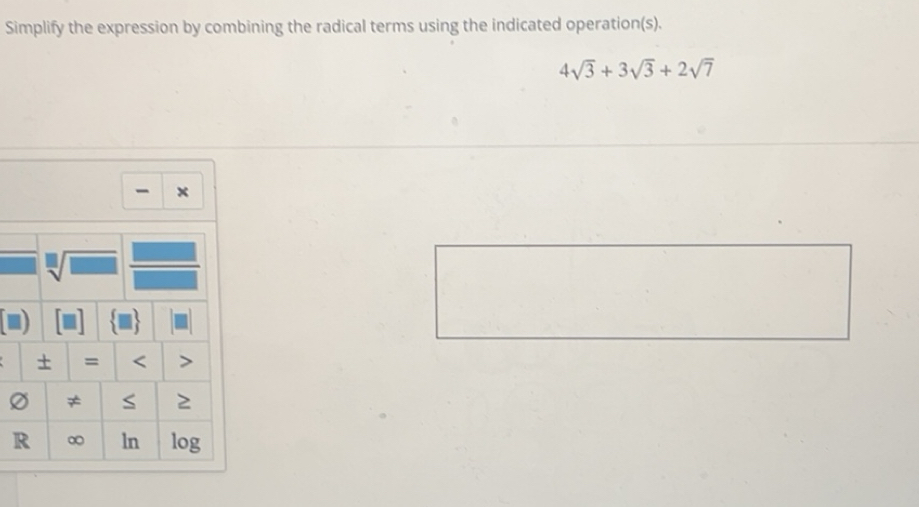 Solved: Simplify the expression by combining the radical terms using ...