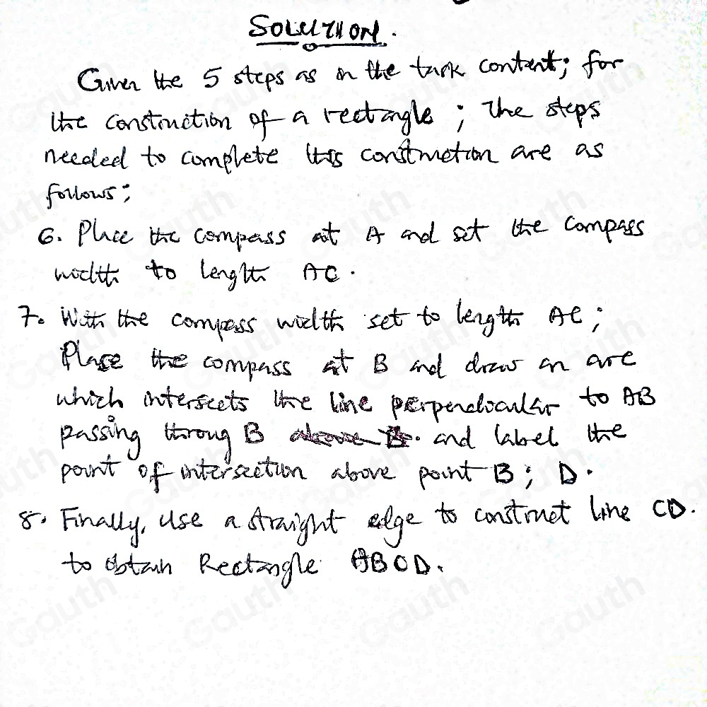 Solved: This diagram shows the beginning of a straightedge and compass ...