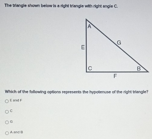 Solved: The triangle shown below is a right triangle with right angle C ...