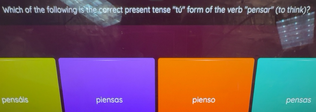 Solved: Which of the following is the correct present tense "tú" form ...