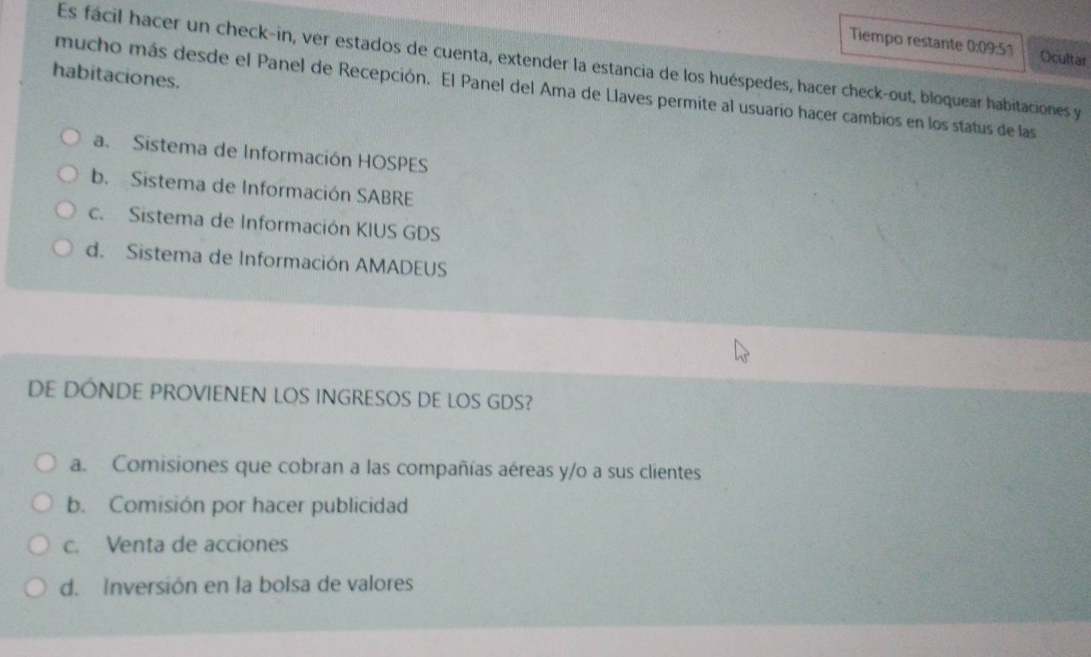Resuelto:Tiempo restante 0:09:51 Ocultar Es fácil hacer un check-in ...
