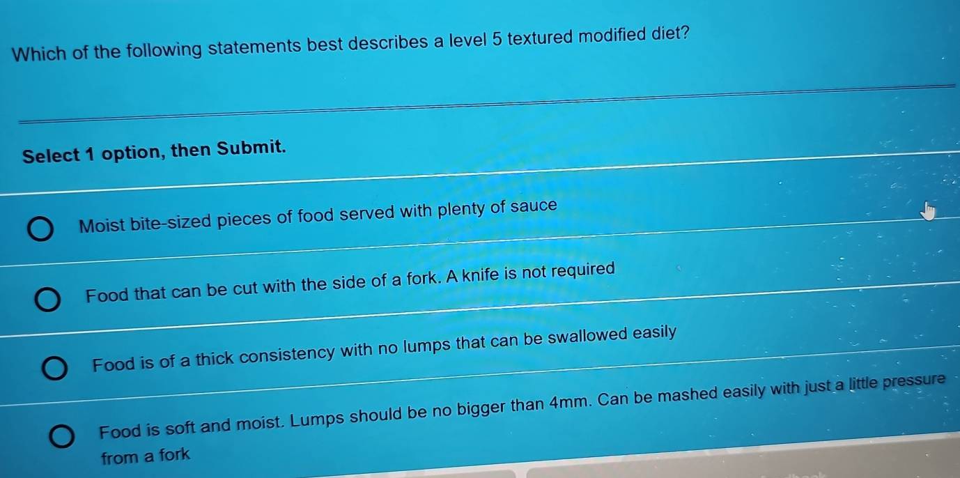Solved: Which of the following statements best describes a level 5 ...