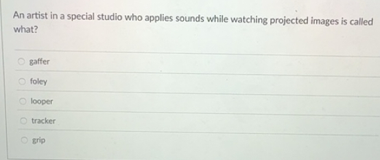 Solved: An artist in a special studio who applies sounds while watching ...