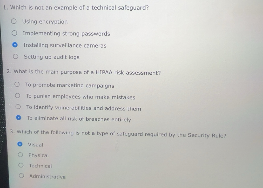 Solved: Which is not an example of a technical safeguard? Using ...