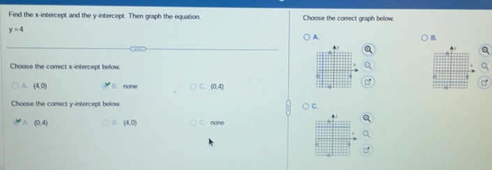 Solved: Find the x-intercept and the y-intercept. Then graph the ...