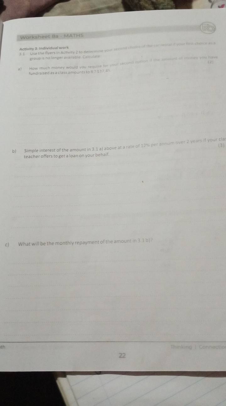 Résolu :Worksheet 8a - MATHS Activity 3: Individual work 3:1 Use the flyers in Activity 2 to det