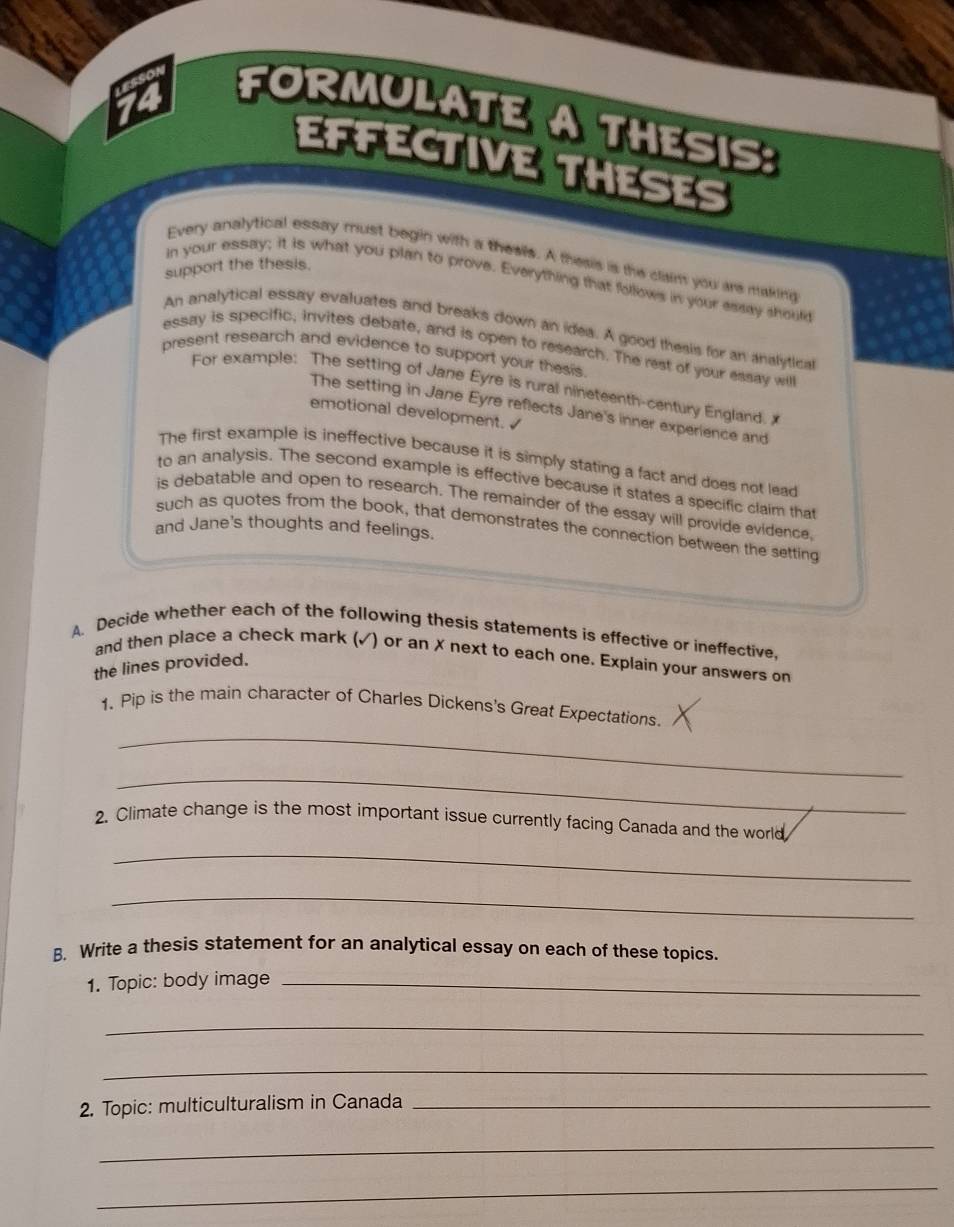 Solved: FORMULATE A THESIS: EFFECTIVE THESES Every analytical essay ...