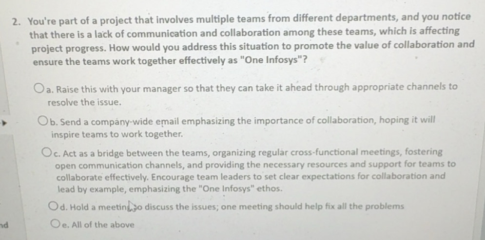 Solved: You're part of a project that involves multiple teams from ...