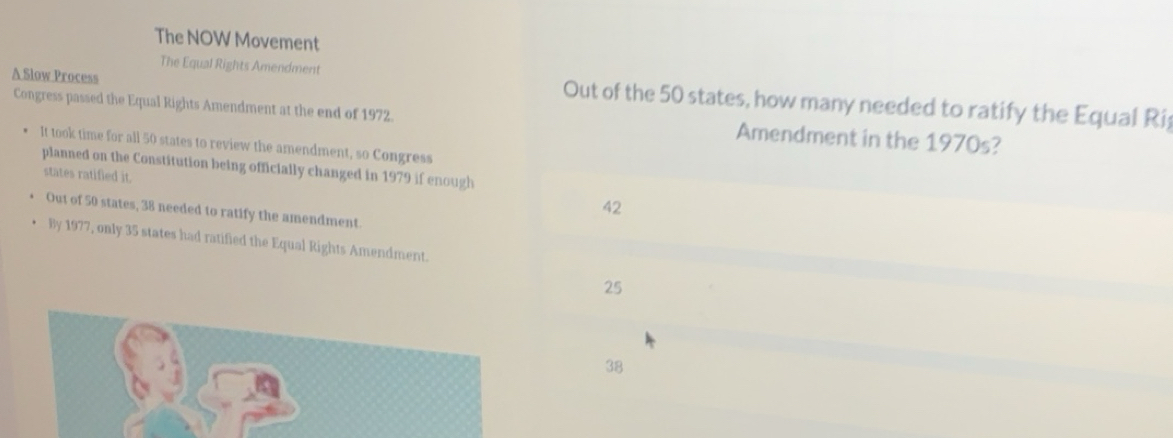 Solved: The NOW Movement A Slow Process The Equal Rights Amendment Out ...