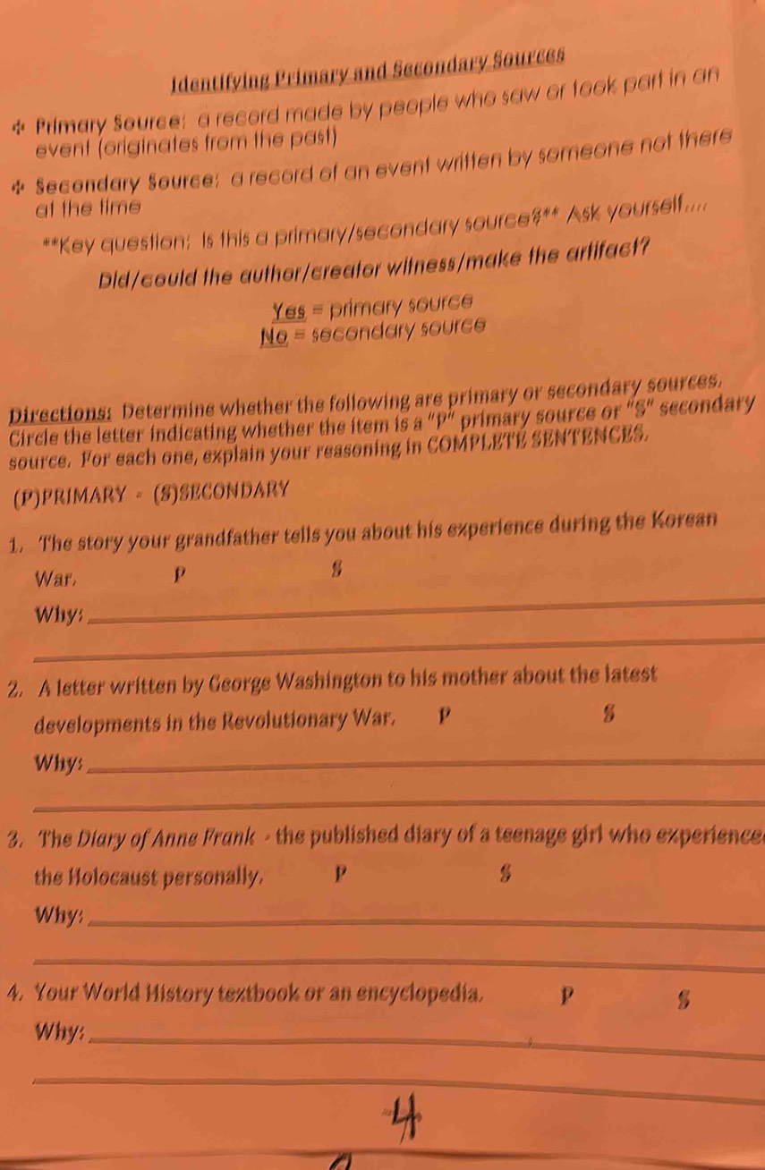 Solved: Identifying Primary and Secondary Sources * Primary Source: a ...