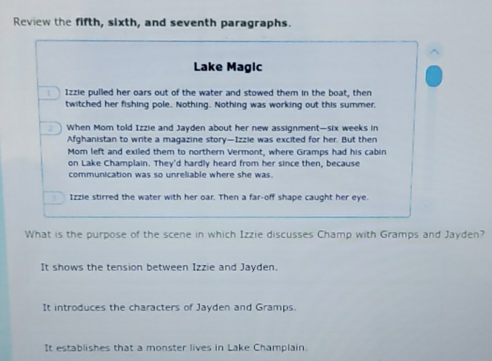 Solved: Review the fifth, sixth, and seventh paragraphs. Lake Magic 1 ...