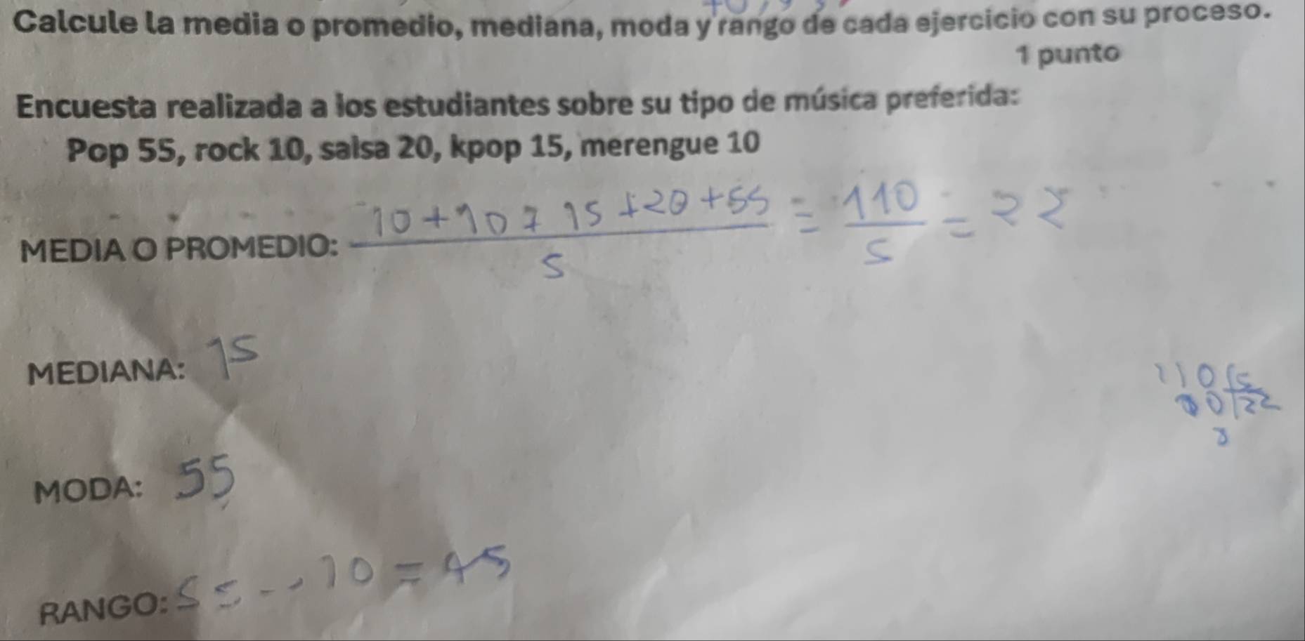 Resuelto:Calcule la media o promedio, mediana, moda y rango de cada ...