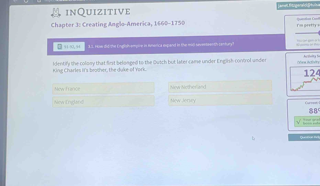 Solved: inQuizitive janet.fitzgerald@tulsa Chapter 3: Creating Anglo ...