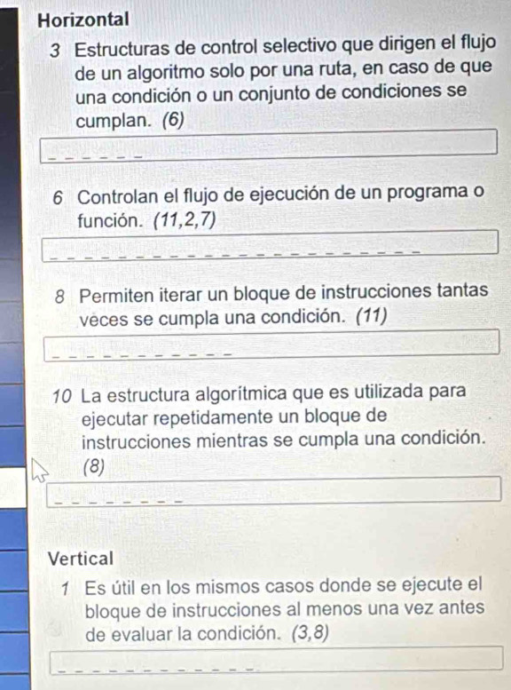 Resuelto:Horizontal 3 Estructuras de control selectivo que dirigen el ...