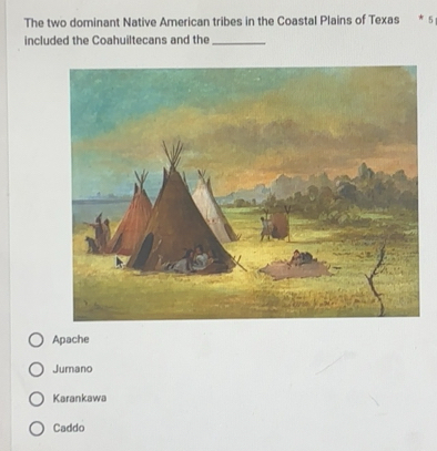 Solved: The two dominant Native American tribes in the Coastal Plains ...