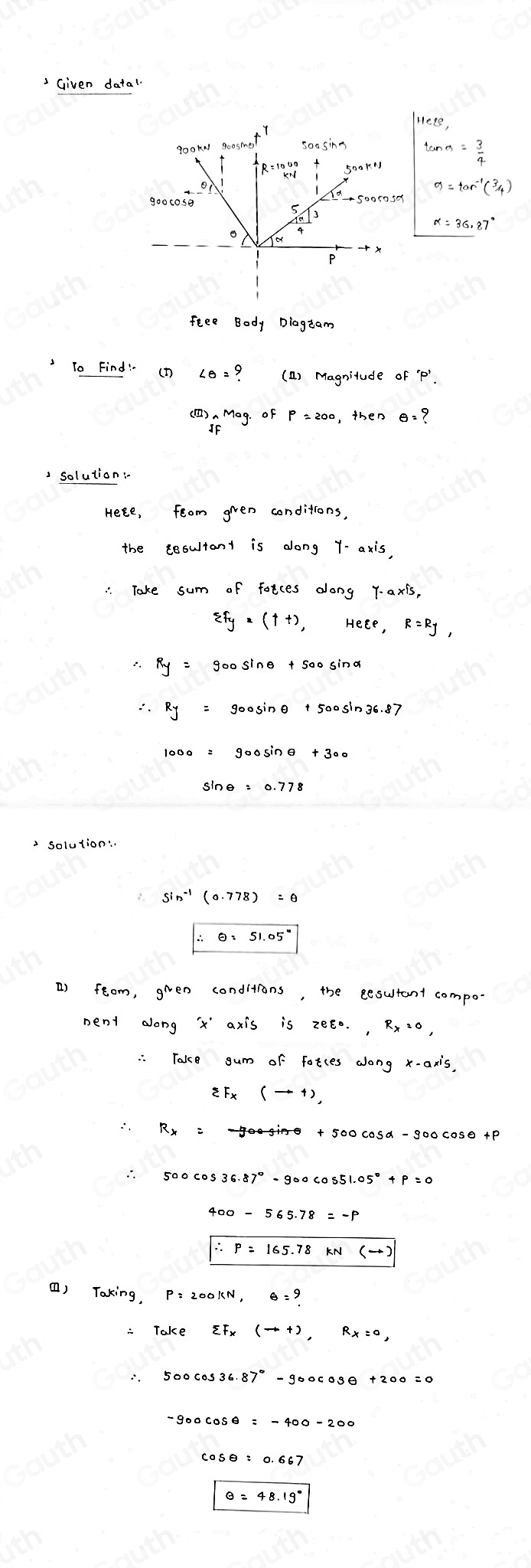 Solved: Problem 3. The resultant of the three concurrent forces acting on the eyebolt is the for ...