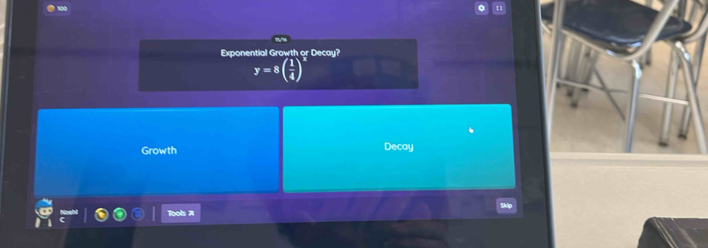 Solved: Exponential Growth or Decay? 111 y=0(frac 4 Growth Decay Tools ...