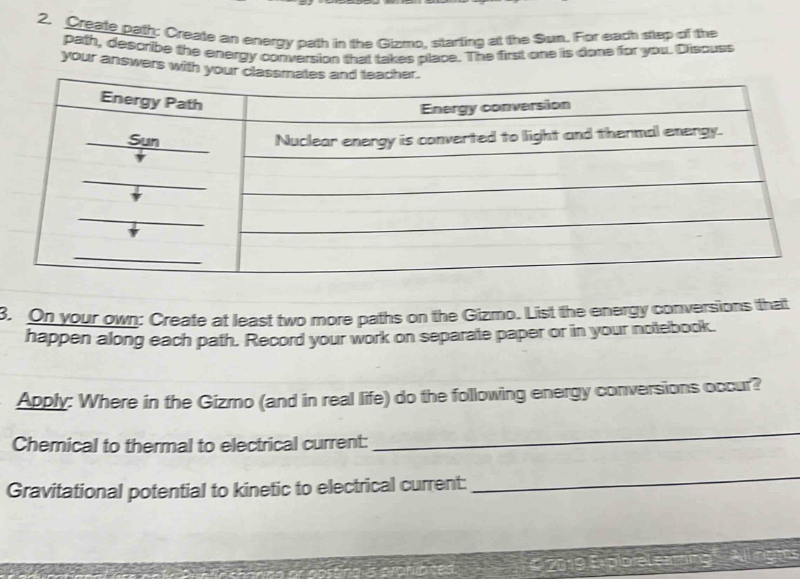 Solved: Create path: Create an energy path in the Gizmo, starting at ...