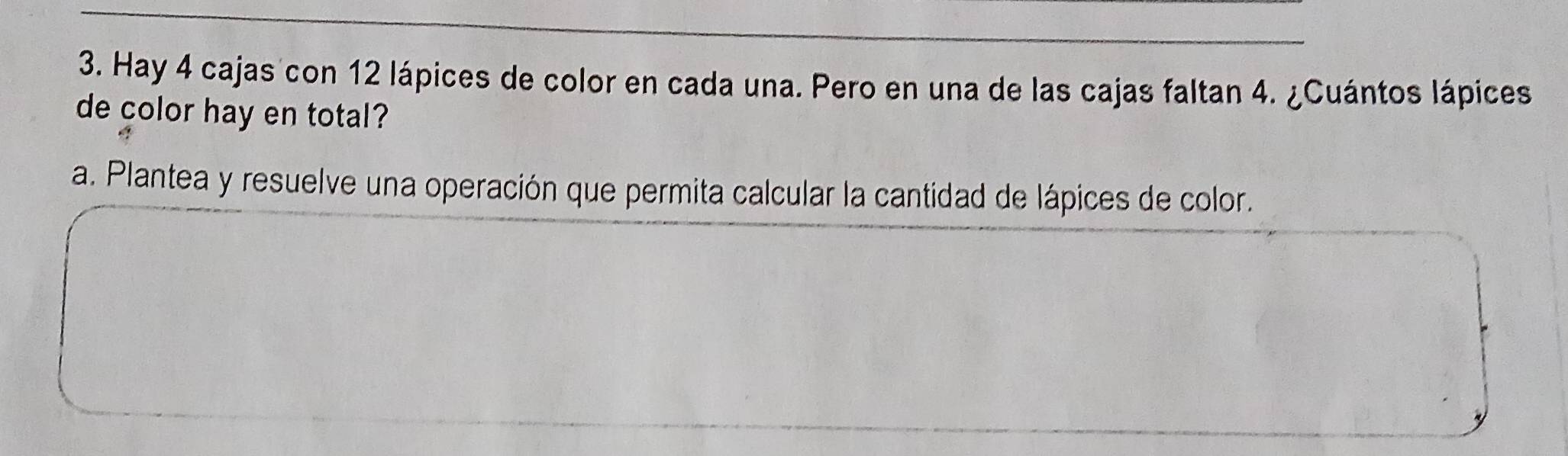 Resuelto:Hay 4 cajas con 12 lápices de color en cada una. Pero en una ...