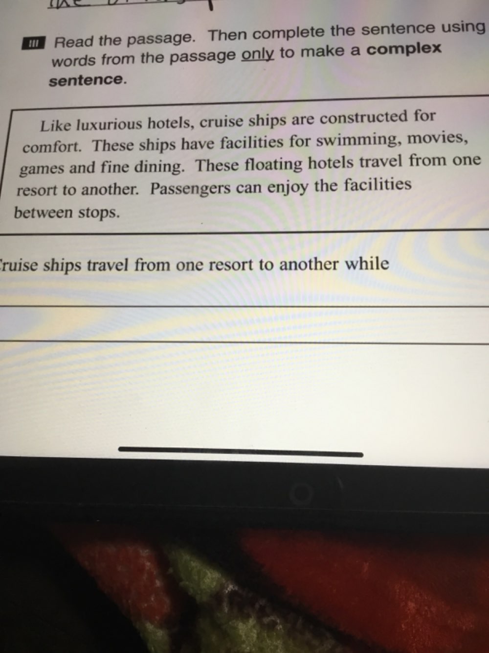 Solved: Read the passage. Then complete the sentence using words from ...