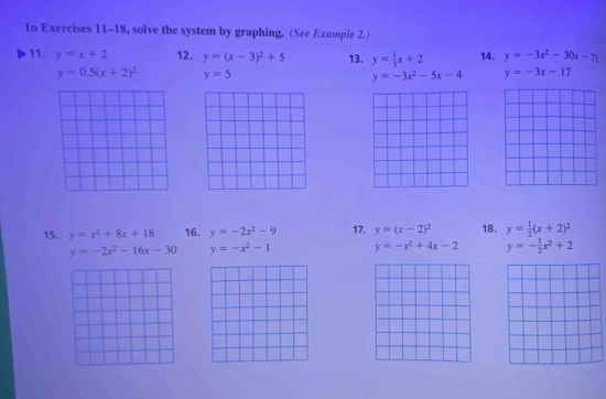 Solved: In Exercises 11-18, solve the system by graphing. (See Example ...