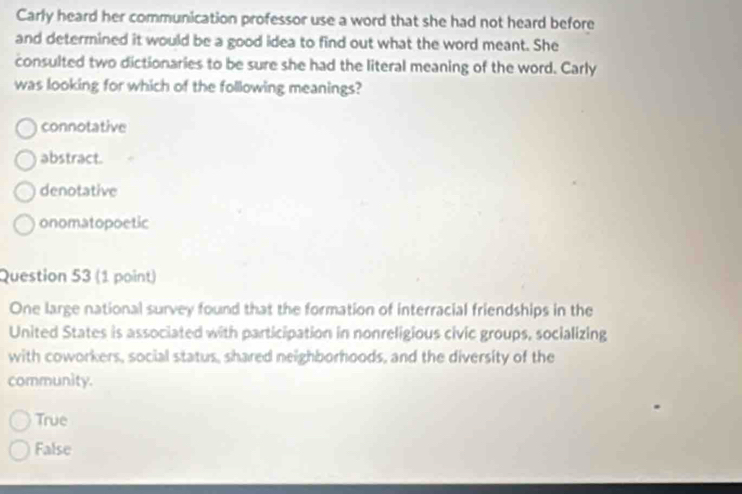 Solved: Carly heard her communication professor use a word that she had ...