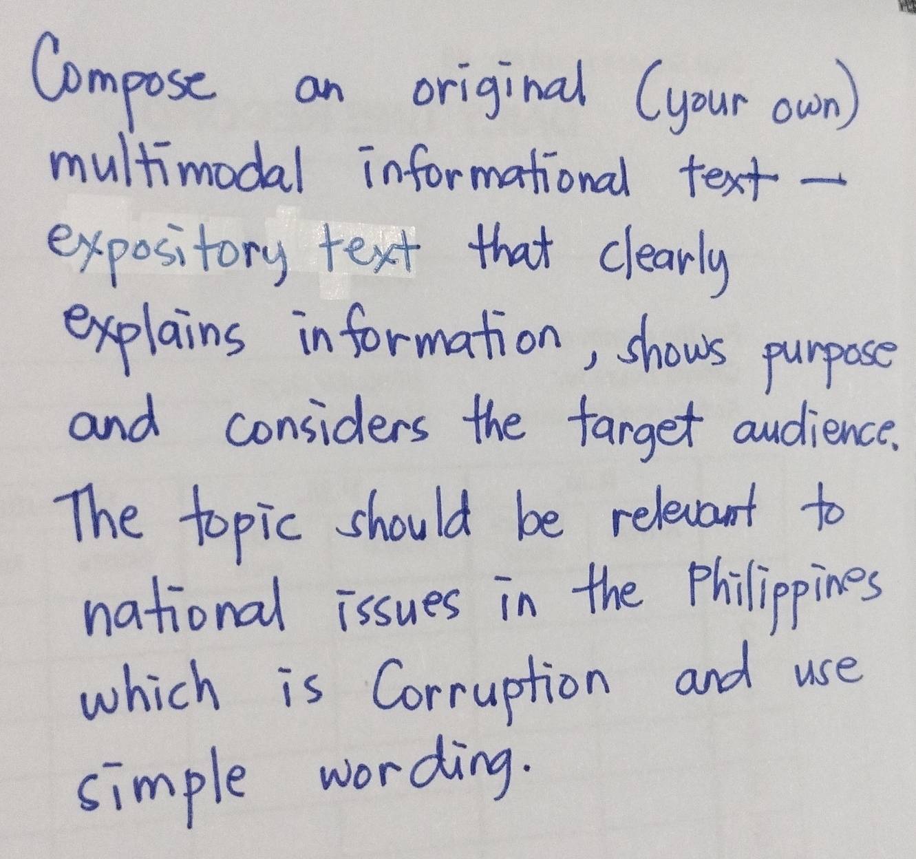 Solved: Compose an original (your own) multimodal informational text ...