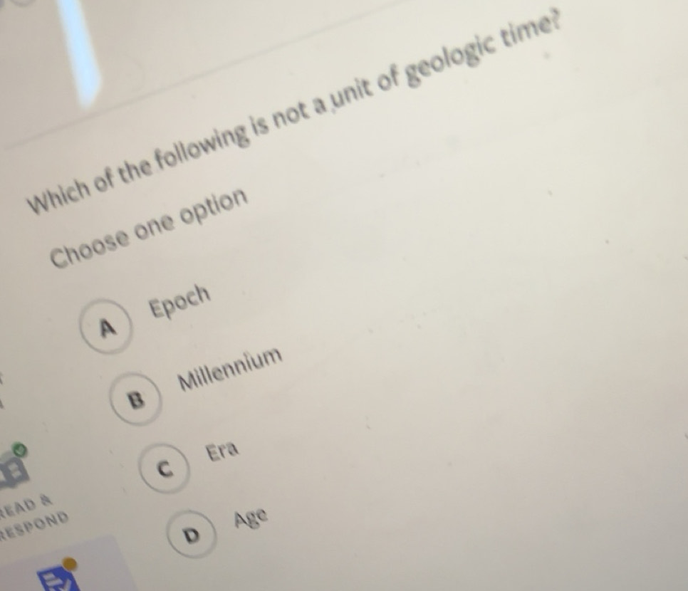 Solved: Which of the following is not a unit of geologic time Choose ...