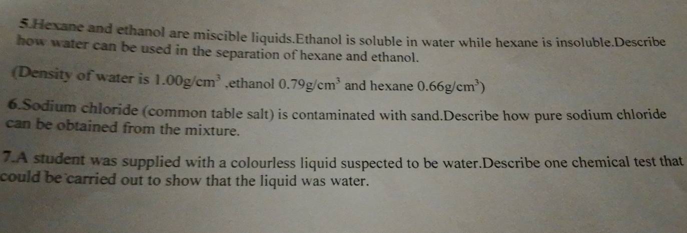 Solved: Hexane and ethanol are miscible liquids.Ethanol is soluble in ...