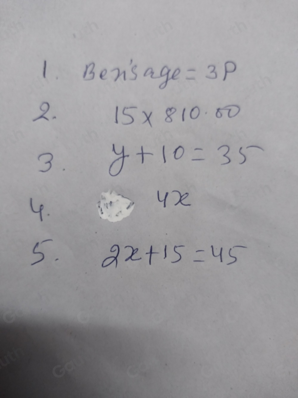 Solved: Jose is p centimeters tall. Ben’s height is thrice Jose's ...