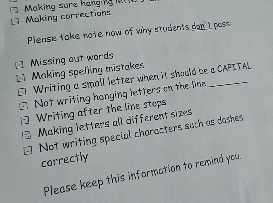 Solved: Making sure hanging 10170 Making corrections Please take note ...