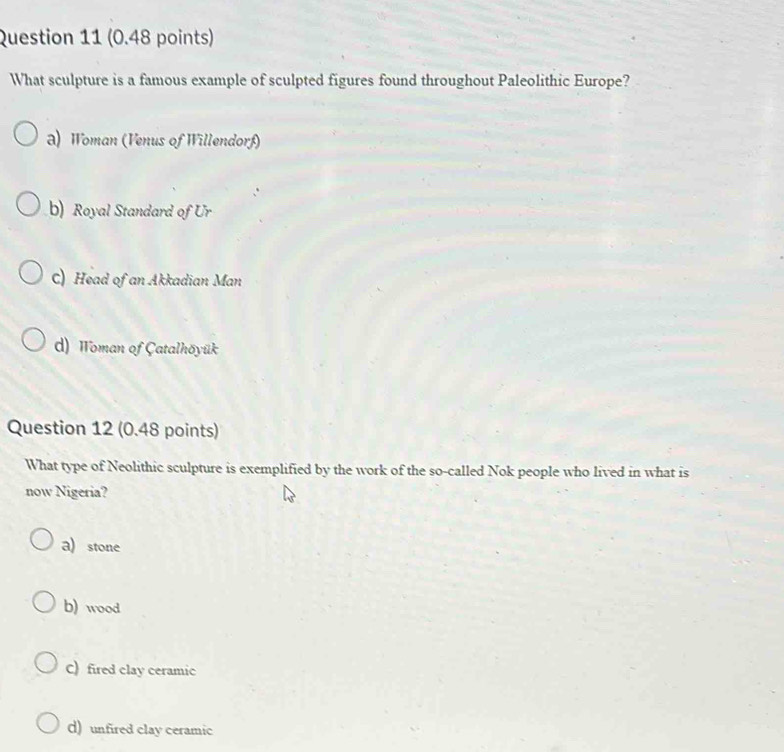 Solved: What sculpture is a famous example of sculpted figures found ...