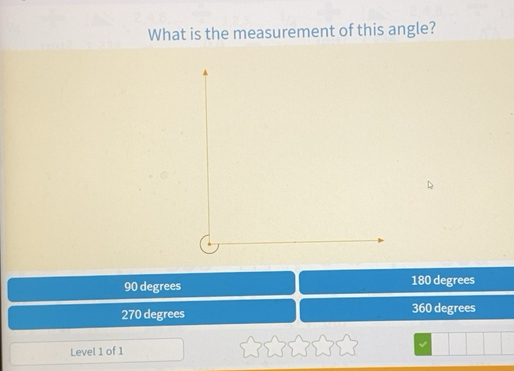 Solved: What is the measurement of this angle? 90 degrees 180 degrees ...