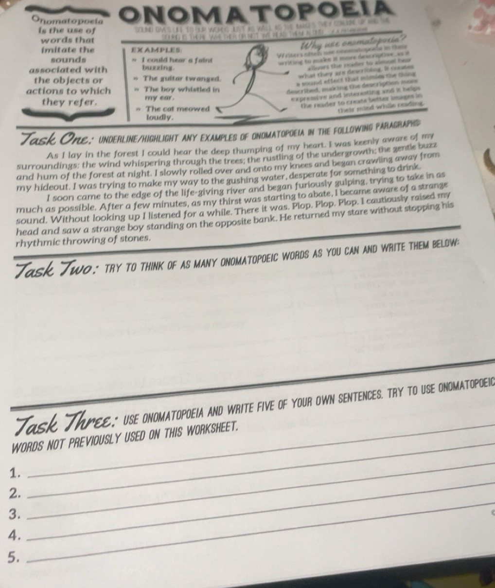 Solved: Onomatopocía ONOMATOPOEIA is the use of ( ( 5 ( 1 1) (1 ( 4 ...