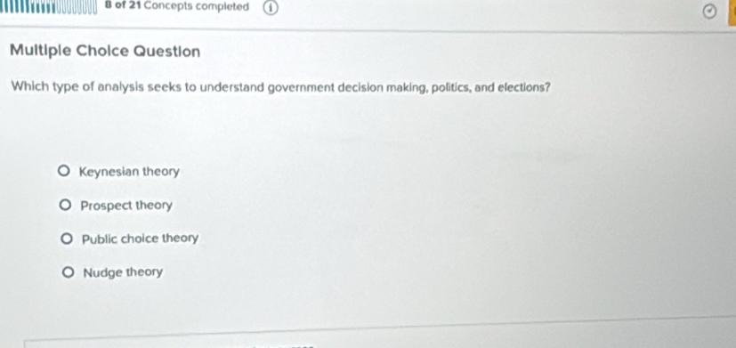 Solved: of 21 Concepts completed Multiple Choice Question Which type of analysis seeks to ...