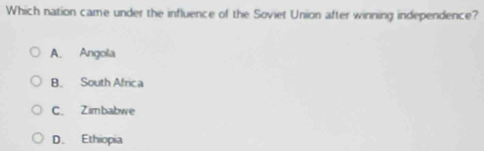 Solved: Which nation came under the influence of the Soviet Union after ...