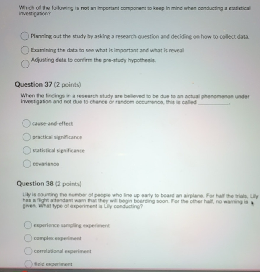 Solved: Which of the following is not an important component to keep in ...