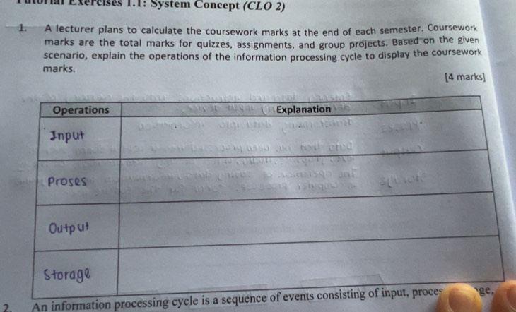 Selesai:oral Exercises 1.1: System Concept (CLO 2) 1. A lecturer plans ...