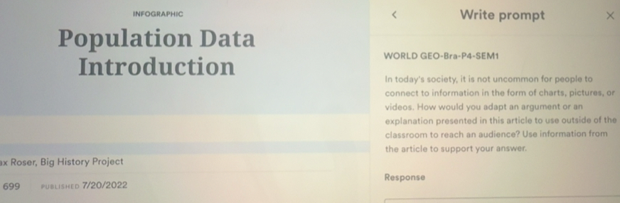 Solved: INFOGRAPHIC Write prompt × Population Data Introduction WORLD ...