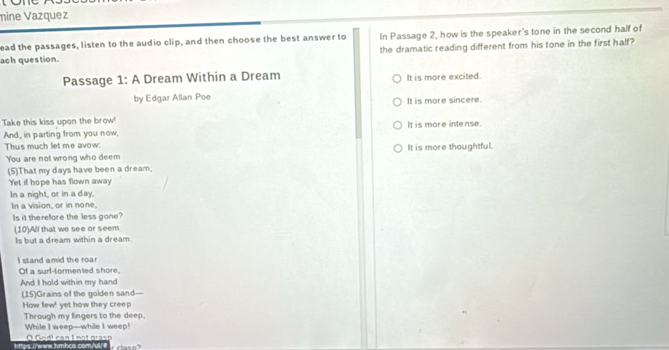 Solved: mine Vazquez In Passage 2, how is the speaker's tone in the ...