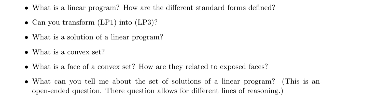 Gelöst:What is a linear program? How are the different standard forms ...