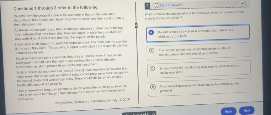 Solved: through 3 refer to the following. 3 Mark for Review ABC Parents ...