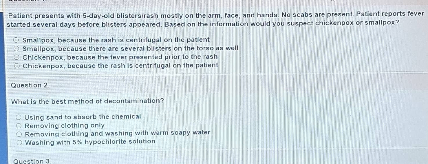 Solved: Patient presents with 5-day -old blisters/rash mostly on the ...