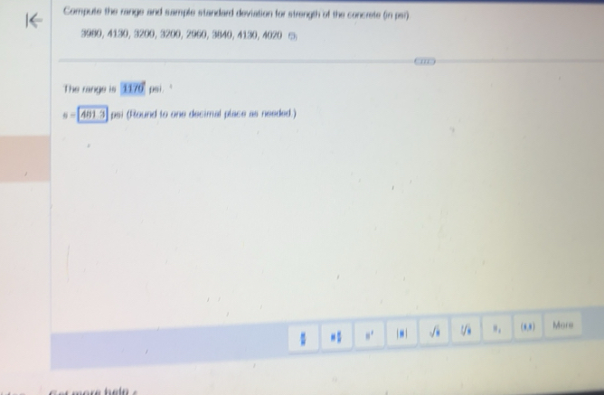 Solved: Compute the range and sample standard deviation for strength of ...