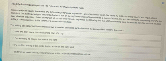 Solved: Read the following passage from The Prince and the Pauper by ...